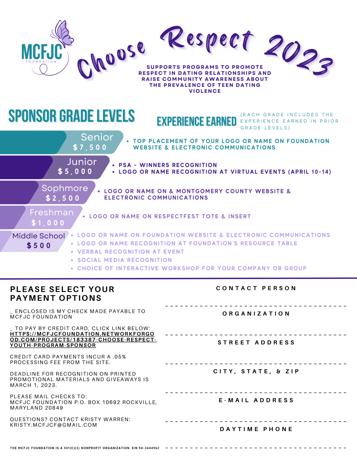 Choose Respect Sponsor | MCFJC Foundation